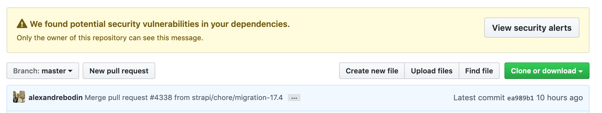 Enable Github Security Alerts · Issue #4348 · strapi/strapi · GitHub