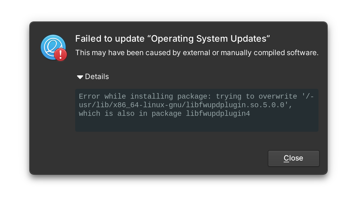 System update failed · Issue #1823 · elementary/appcenter · GitHub