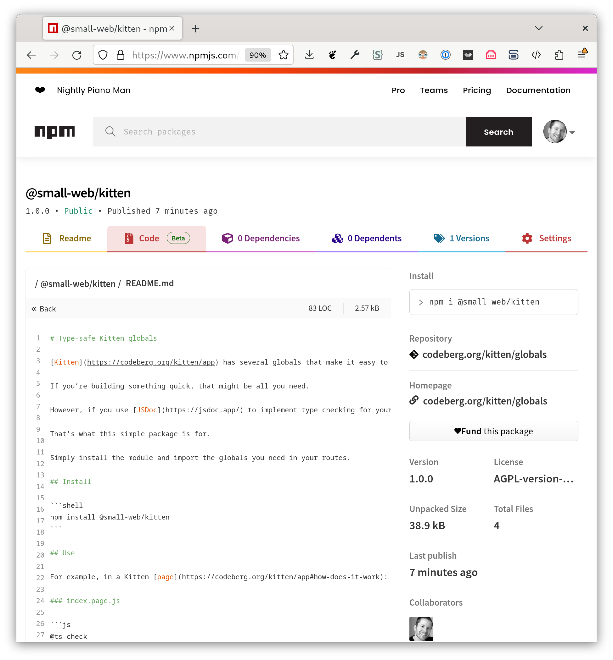 Npm Publish This Package Does Not Have A Readme · Issue 3904 · Npmcli · Github