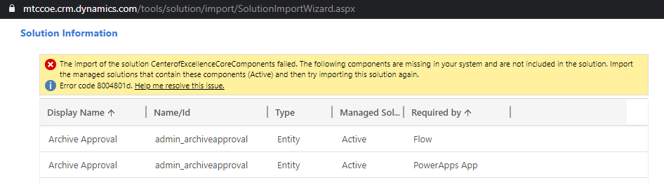 Admin Components Solution Import Failure · Issue #741 · microsoft/powerapps-tools · GitHub