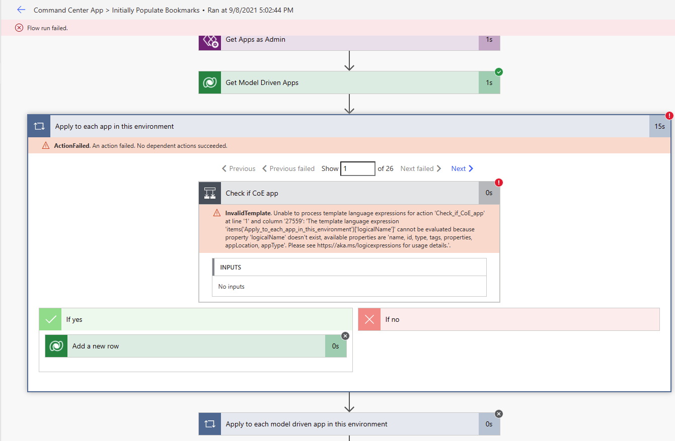 [CoE Starter Kit - BUG] Command Center flow wont gather model driven ...