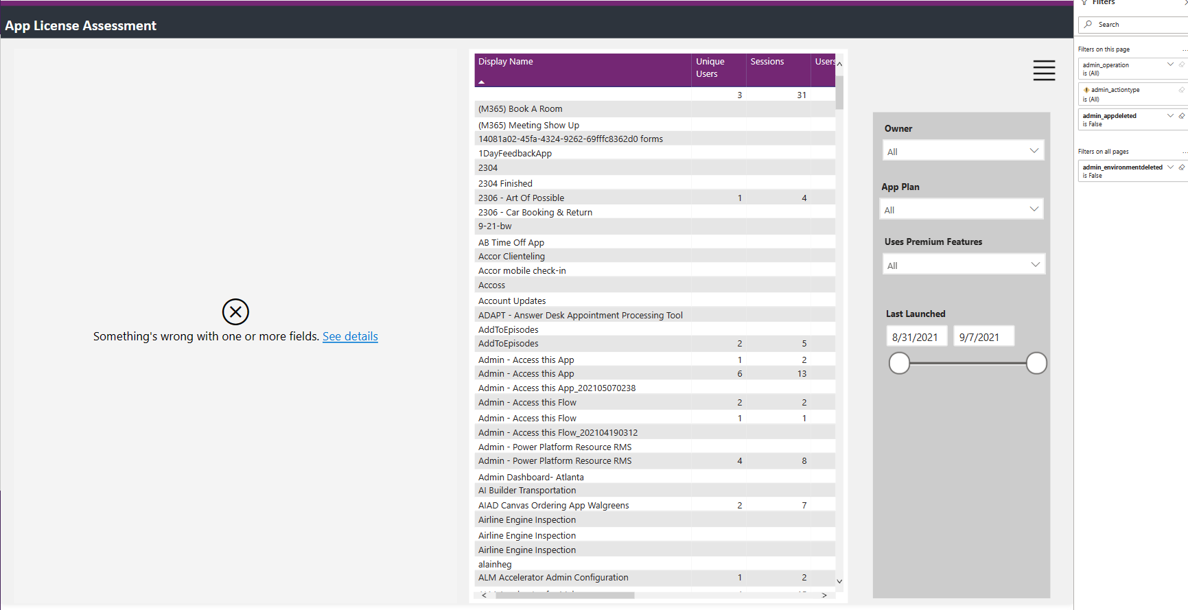 [CoE Starter Kit - BUG] Dataverse CoE Dashboard 202109 has several errors · Issue #1135 ...