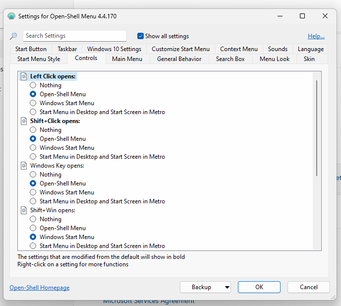 Left clicking and shift clicking the Windows 11 start button cannot open Open-Shell · Issue ...