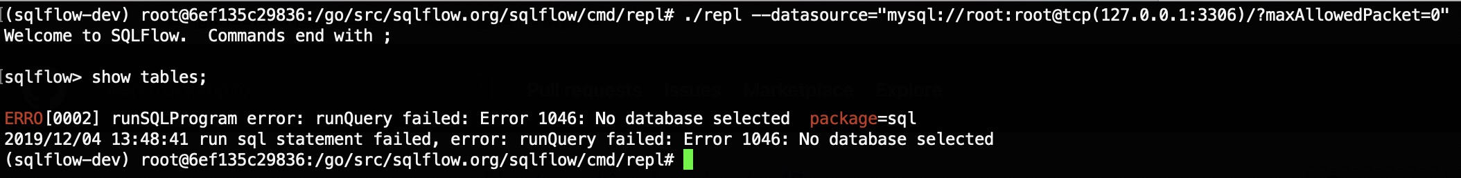 Any Error In A Sql Statement Would Cause Repl Exits The Interactive Mode · Issue 1337 · Sql