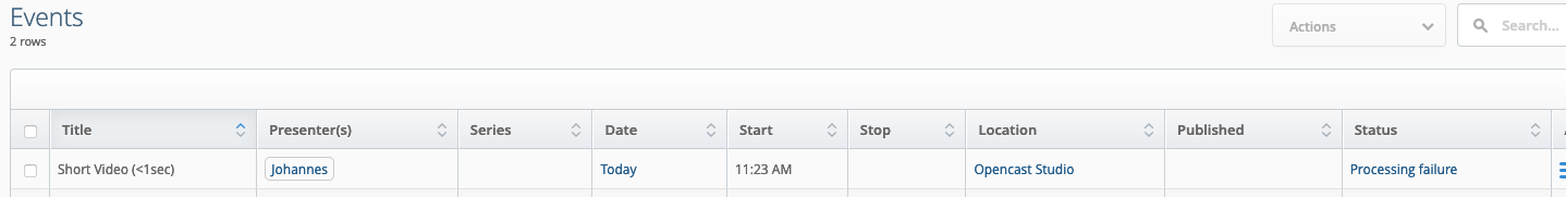 Processing of short videos fails · Issue #2360 · opencast/opencast · GitHub
