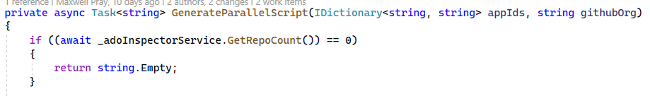 The Command Generate Script Generates Empty Script When There Are No Repos In Ado · Issue 448 7806