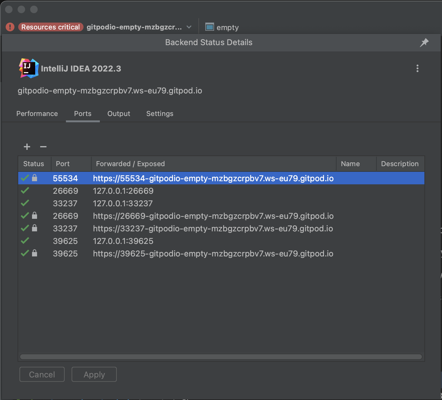 Jetbrains Some Ports Are Displayed In Ports View Control Center Even On An Empty Workspace
