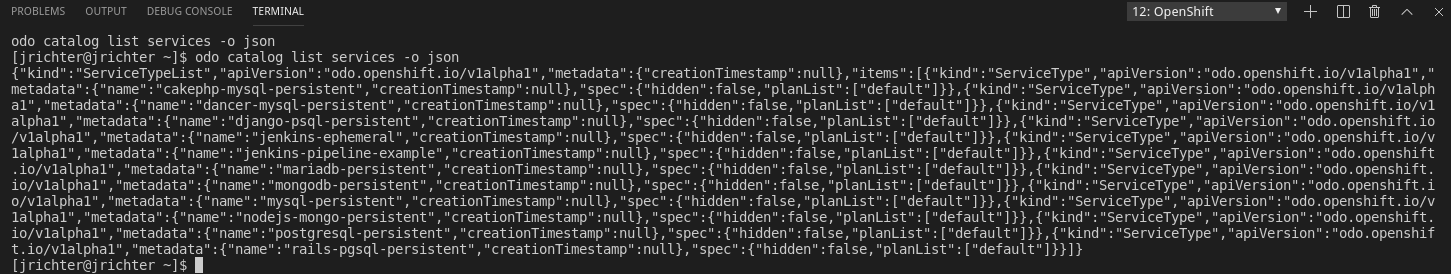 Json Output For Componentservice Listing Is A Mess In A Terminal · Issue 1223 · Redhat 