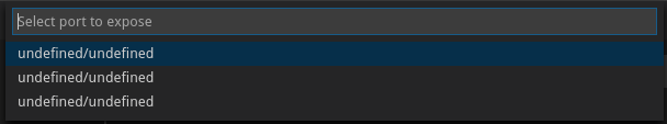 Port selection for new URL shows undefined values · Issue #1568 · redhat-developer/vscode ...
