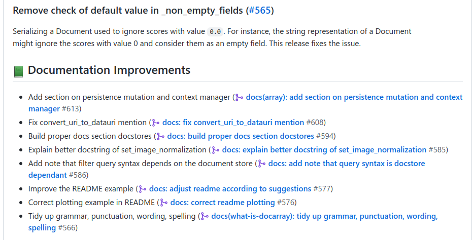 Chore: draft release note v0.18.0 · Issue #648 · docarray/docarray · GitHub