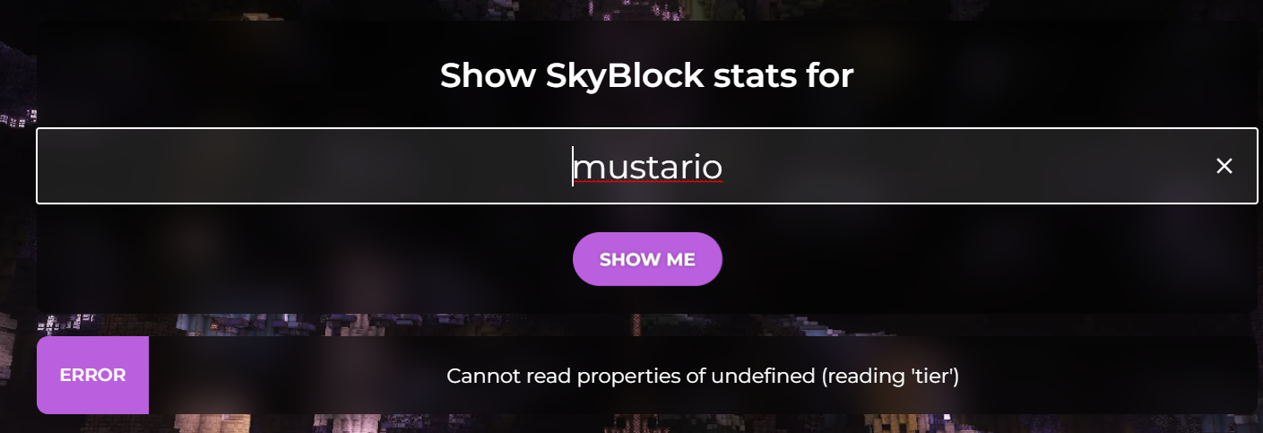 Error when trying to check my profile. · Issue #1913 · SkyCryptWebsite/SkyCrypt · GitHub