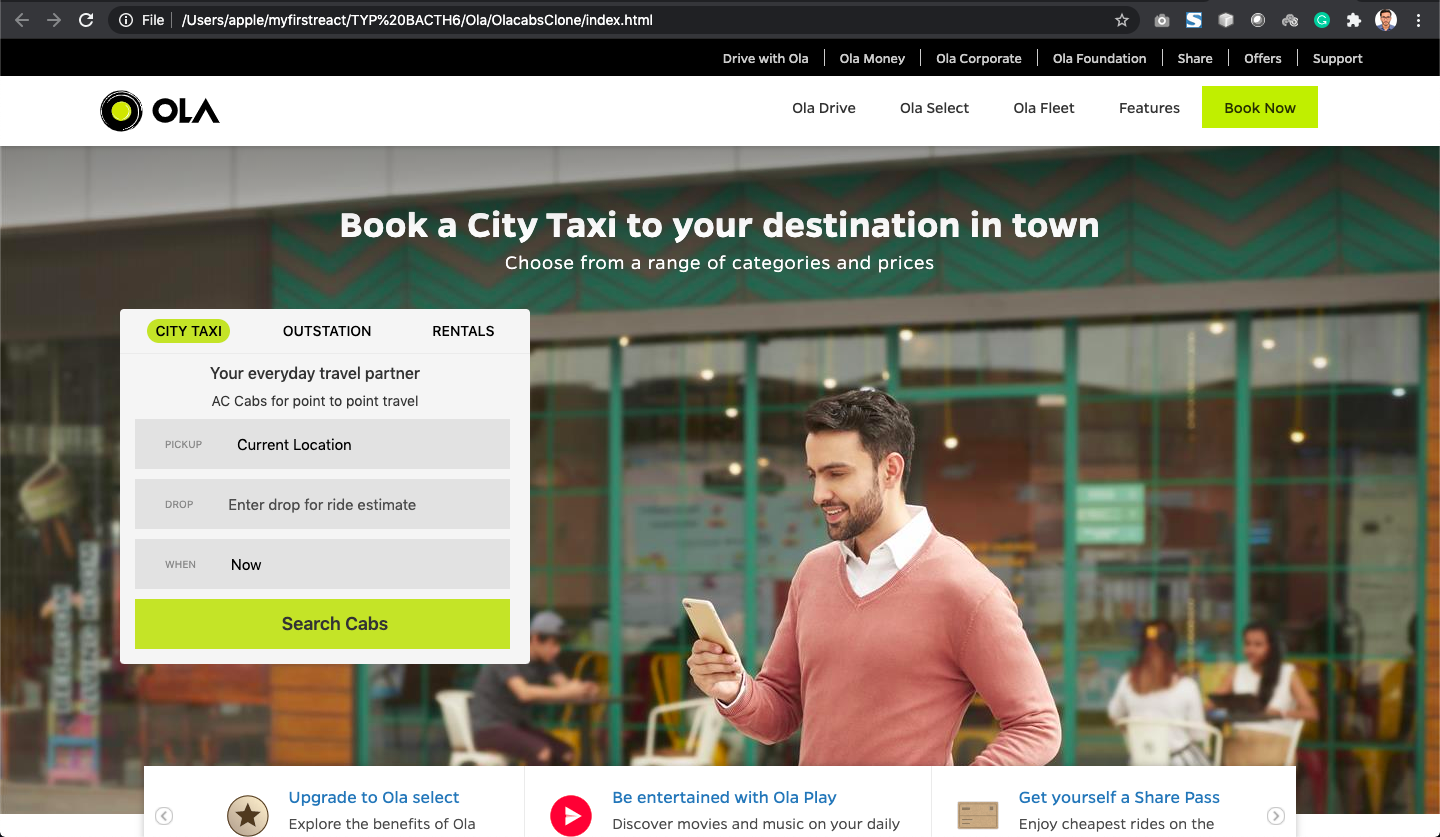GitHub - milan2798/OlacabsClone: Clone of Taxi company Ola