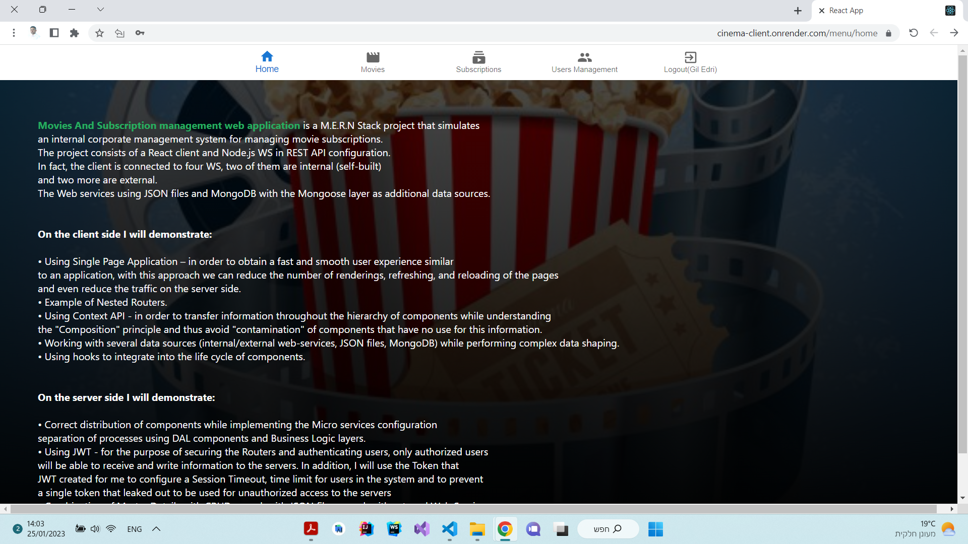 GitHub - giledrix/Cinema-API: Movies & Subscription management Web ...
