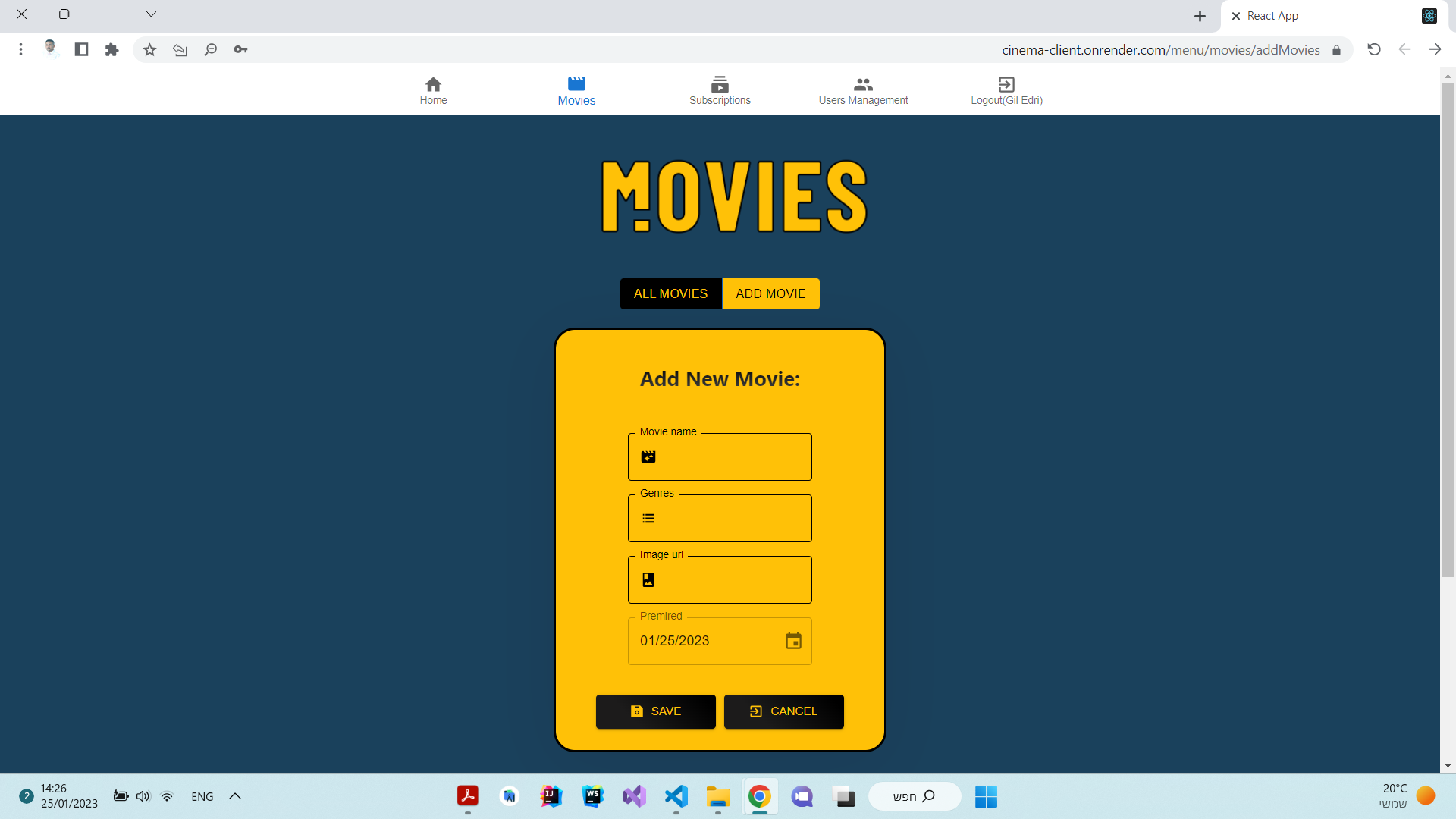 GitHub - giledrix/Cinema-API: Movies & Subscription management Web ...