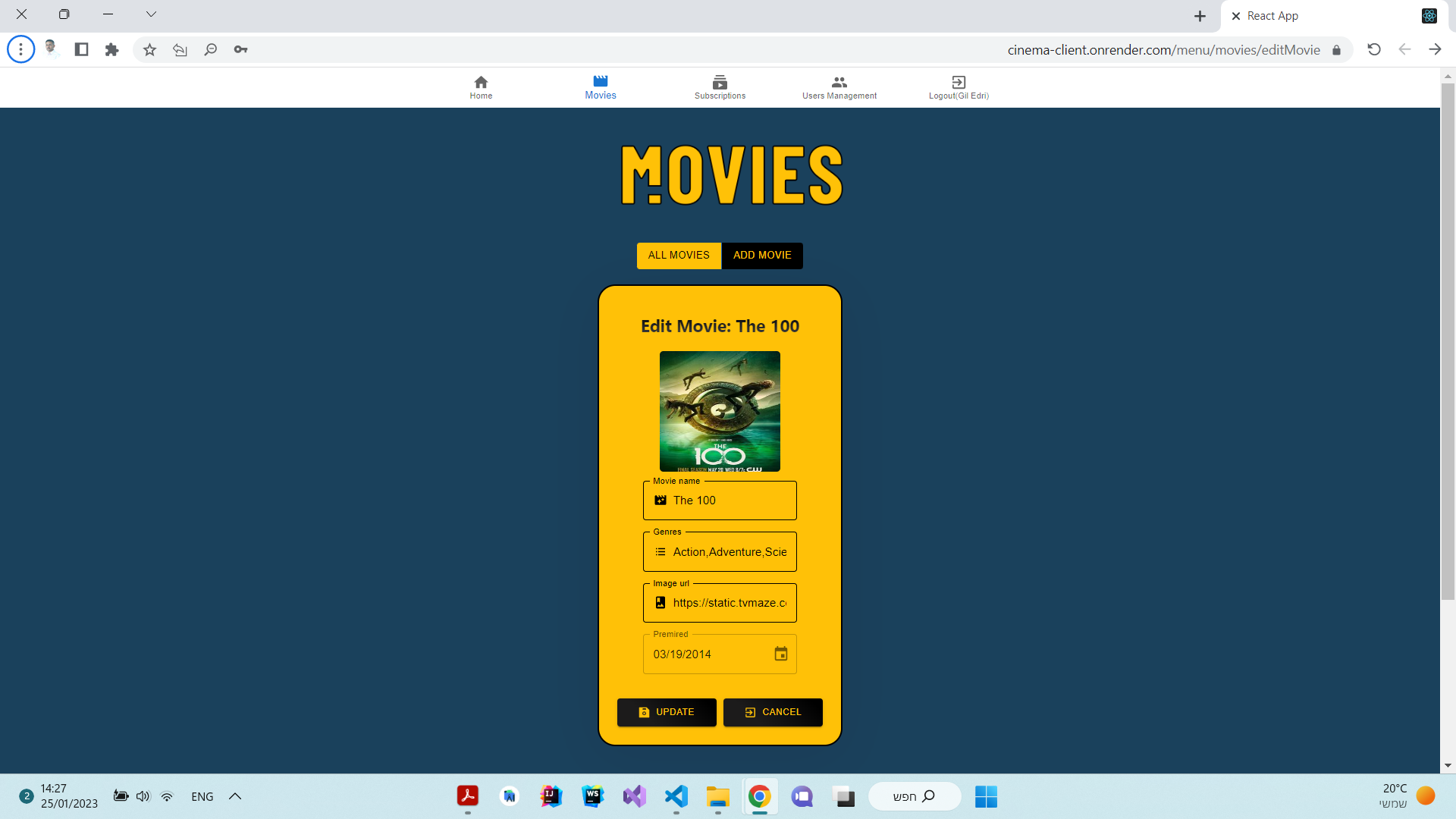 GitHub - giledrix/Cinema-API: Movies & Subscription management Web ...