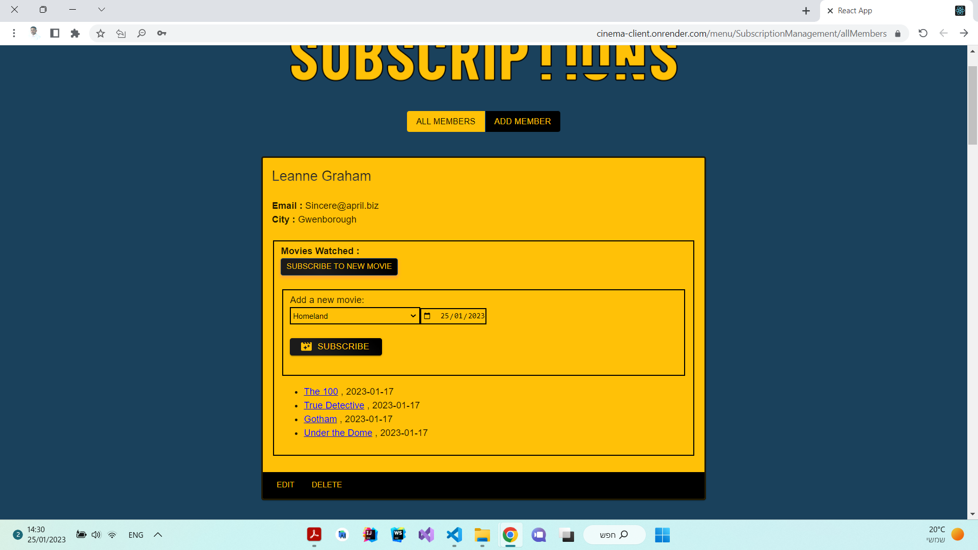 GitHub - giledrix/Subscriptions-API: Movies & Subscription management Web application - My first ...