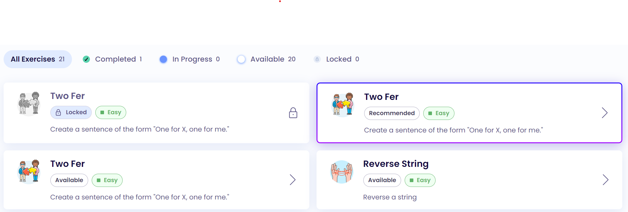 Two-Fer appears twice on Exercise tab · Issue #148 · exercism/vbnet · GitHub