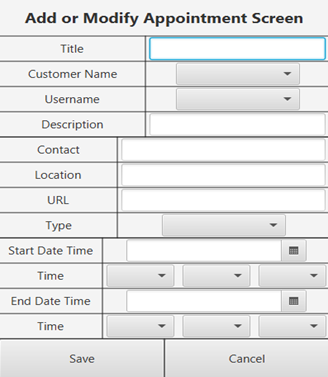 GitHub - Jugarcia15/Appointment-scheduler-application: Java Database ...