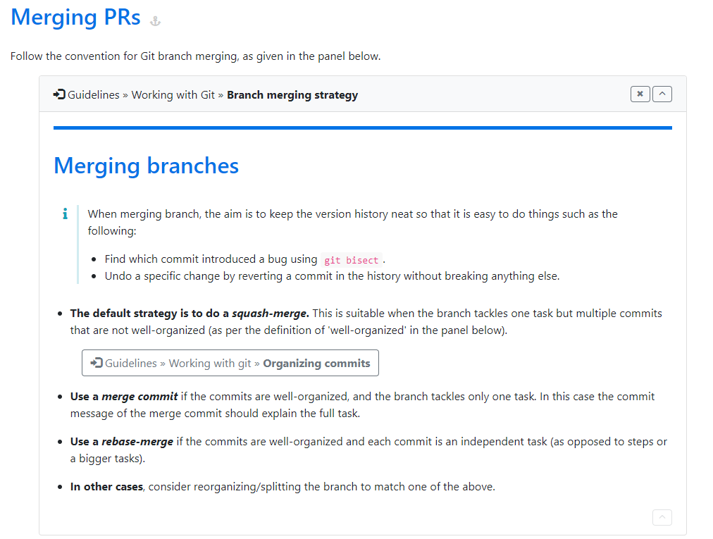 Better Developer doc for merging PRs · Issue #1881 · MarkBind/markbind · GitHub