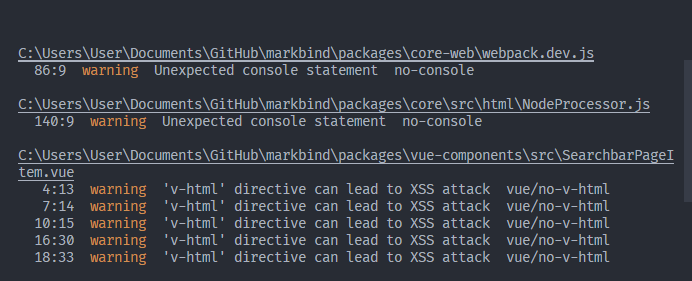Clean Up Eslint Warnings By Disabling The Checks Inline · Issue 2005 · Markbind Markbind · Github