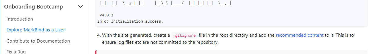 Update Onboarding Bootcamp Content Wrt Gitignore · Issue 2282 · Markbind Markbind · Github