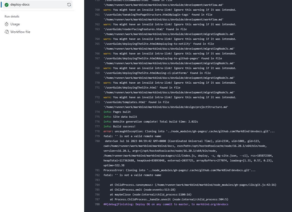 Add Ci Check For Warnings And Errors When Deploying Docs · Issue 2335 · Markbind Markbind · Github