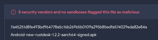 Virustotal messages · rustdesk rustdesk · Discussion #6364 · GitHub