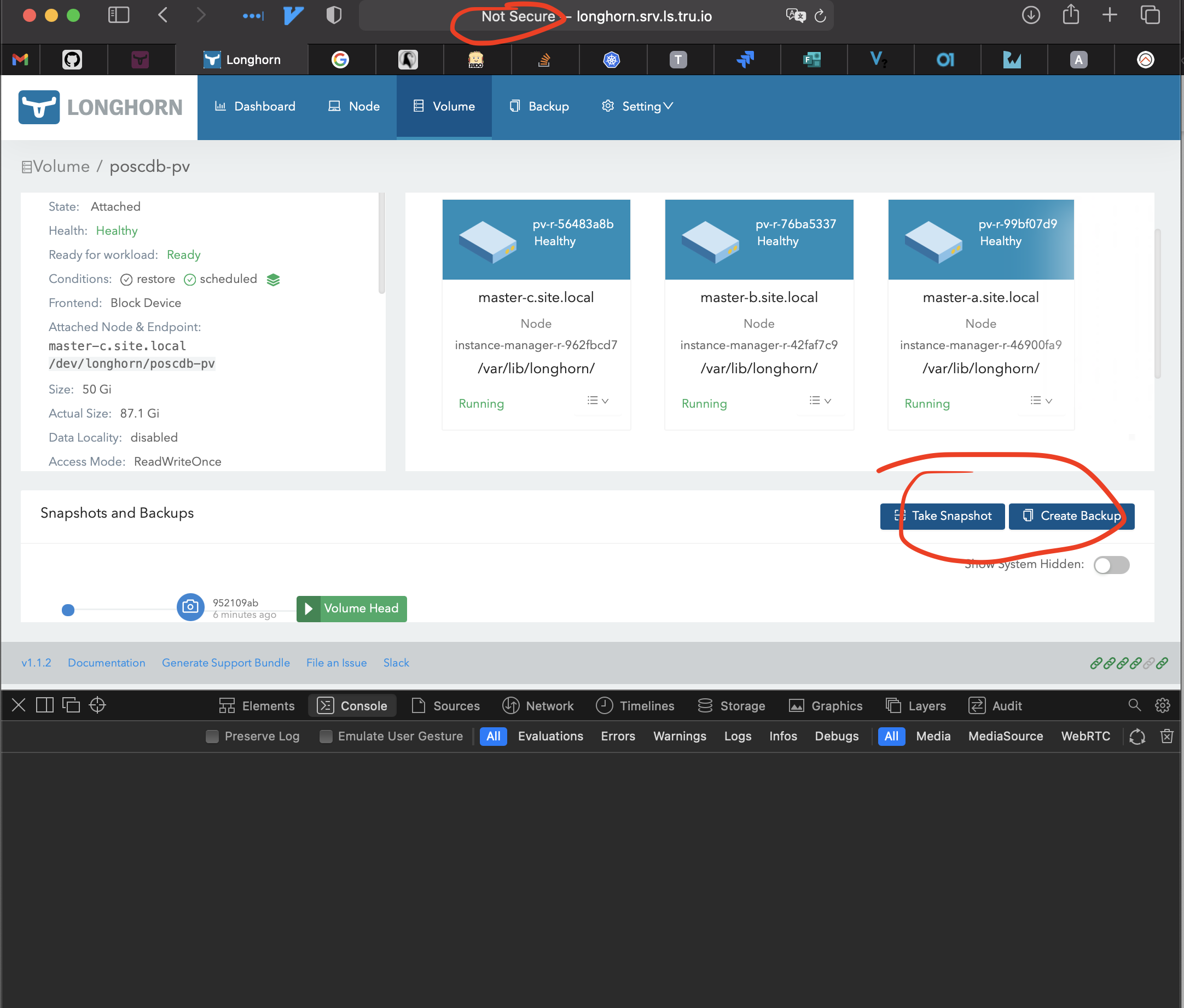 [BUG] v1.1.2 UI "Take Snapshot" & "Create Backup" buttons disabled · Issue #2834 · longhorn ...