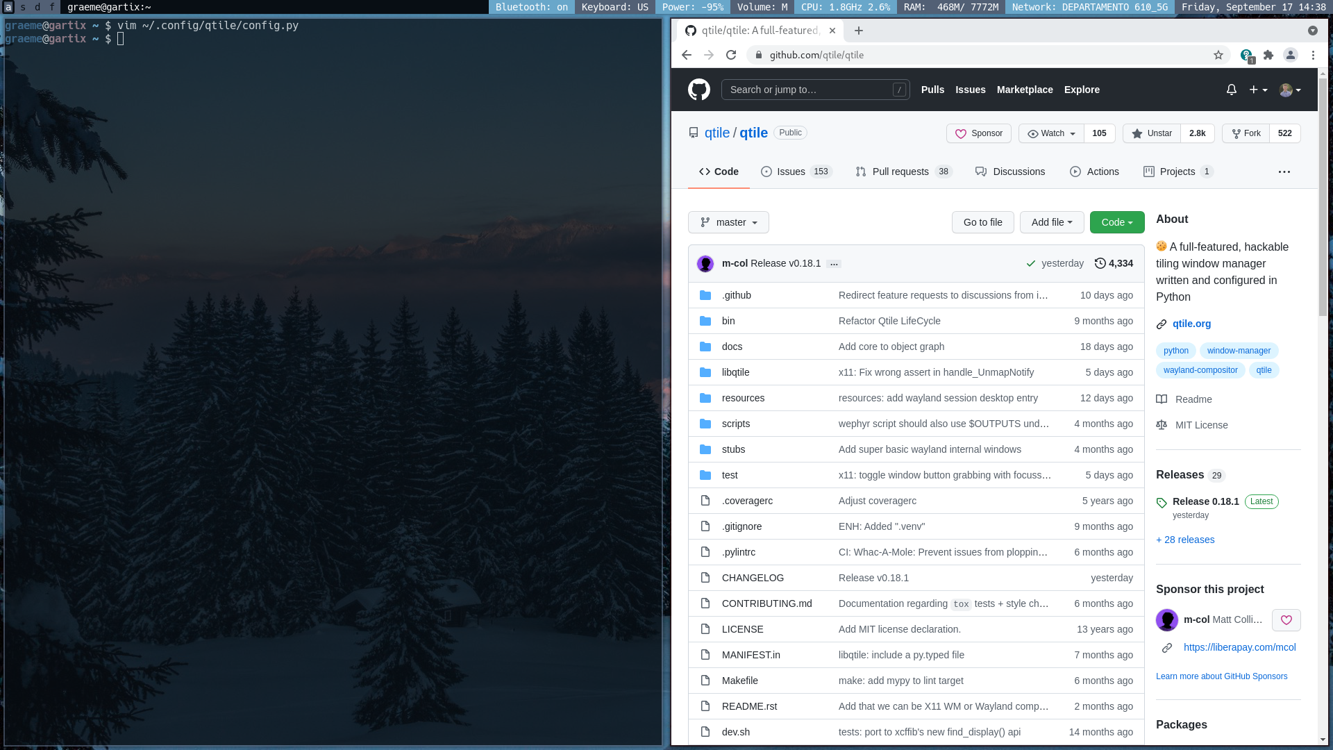 v0.18.1 update completely breaks Bsp layout · Issue #2799 · qtile/qtile · GitHub