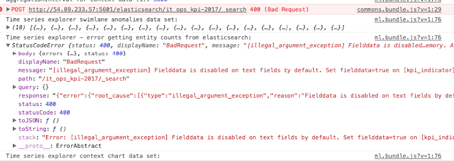 [ML] Single Metric Viewer page fails to load if partition field is text · Issue #18076 · elastic ...