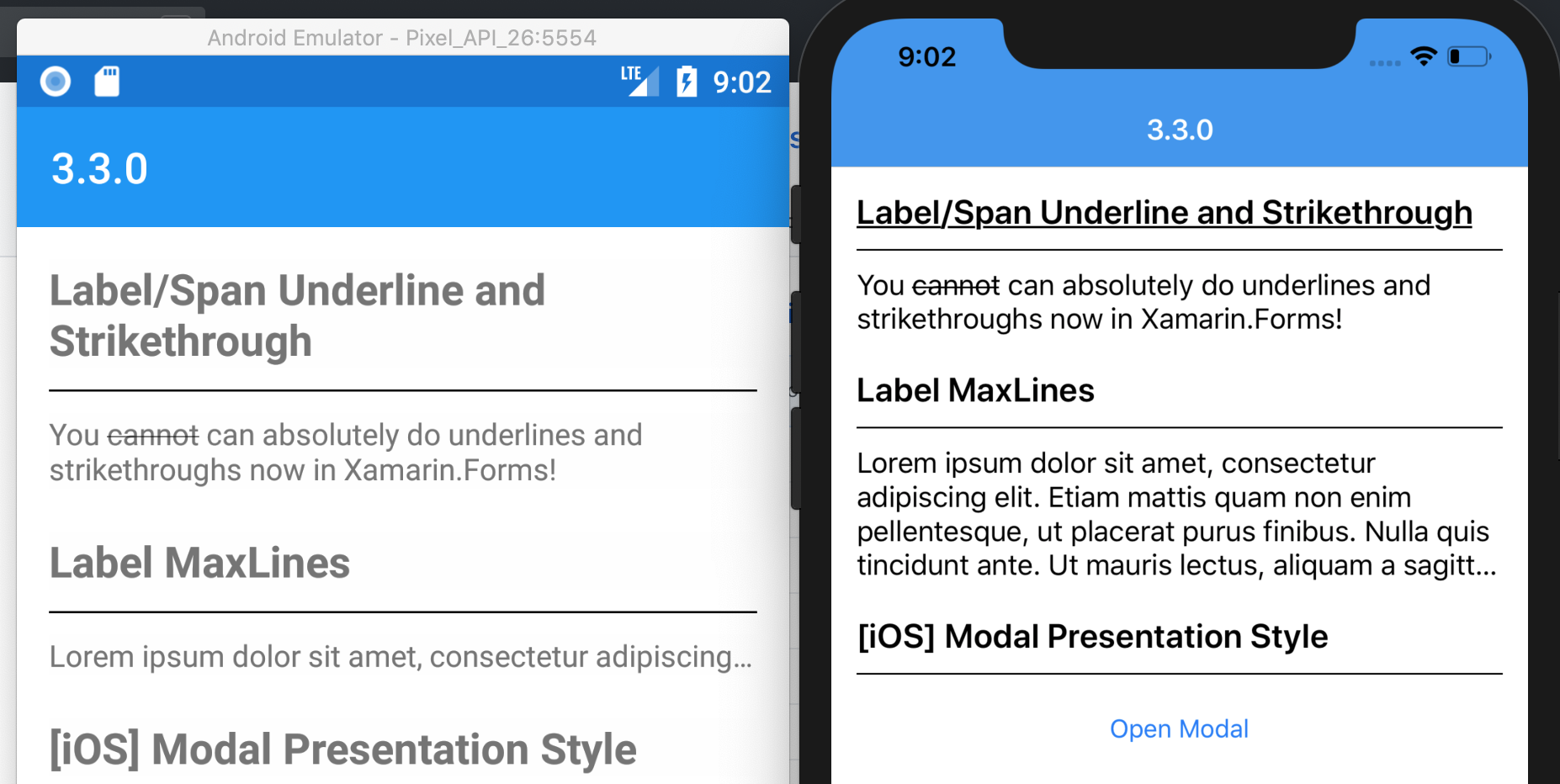 [Android] Label underline doesn't work in 3.3.0-pre1 with Fast ...