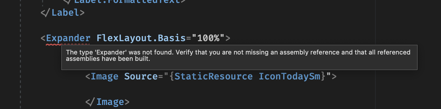 [Bug] No intellisense for Expander and occasional red squiggles · Issue #10397 · xamarin/Xamarin ...