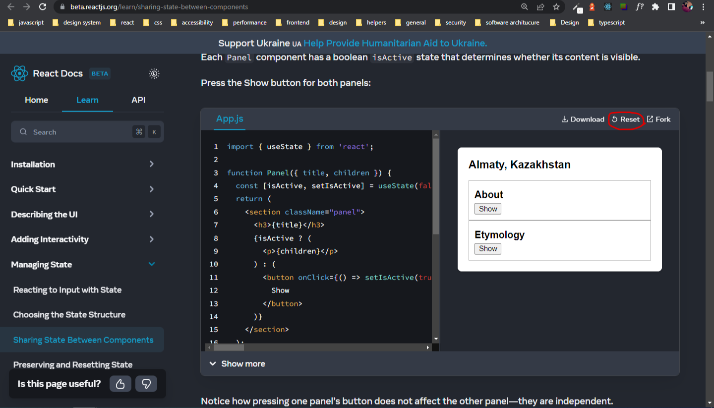 [react Beta Docs] Reset Button · Issue 4776 · Reactjs React Dev · Github