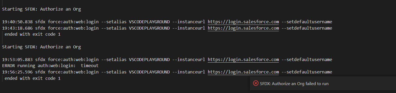 SFDX: Authorize an Org keeps on running and browser is not opened for Authorization · Issue ...