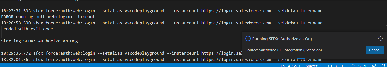 SFDX: Authorize an Org keeps on running and browser is not opened for Authorization · Issue ...