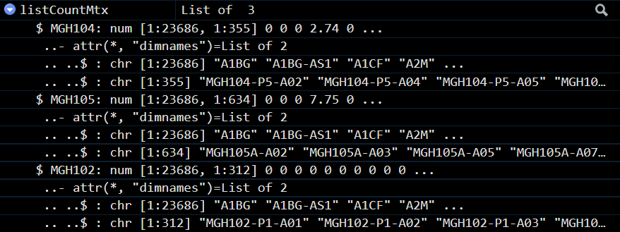 Prepration of listCountMtx from merged Seurat object and erro with ...