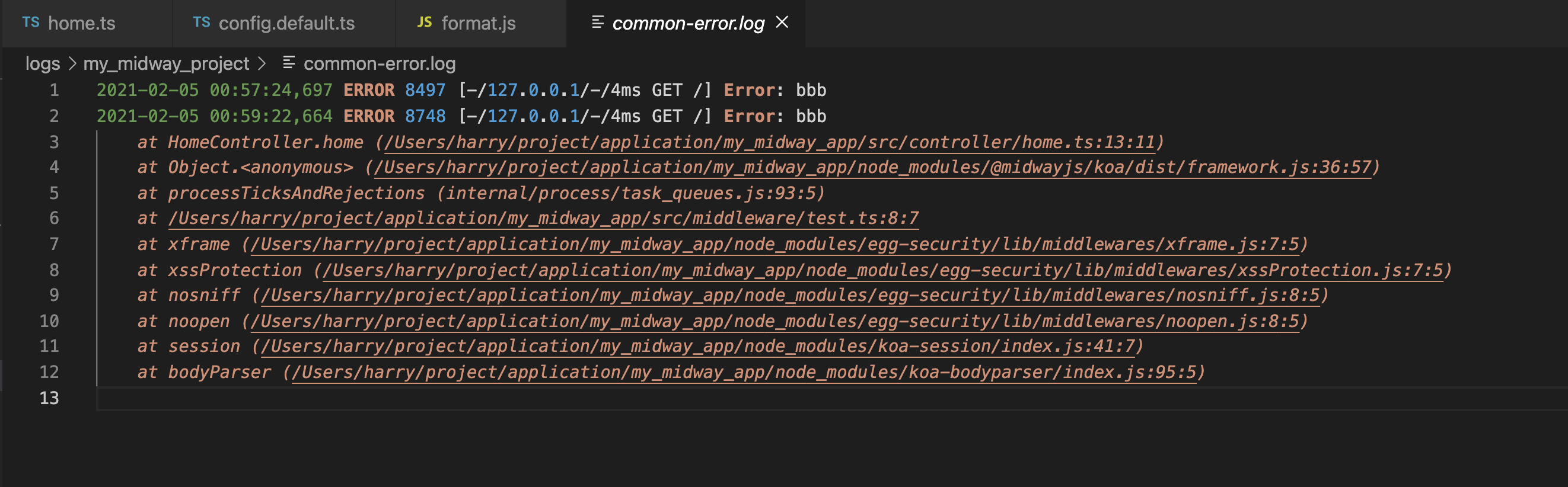 建议优化日志写入文件格式 · Issue #839 · midwayjs/midway · GitHub