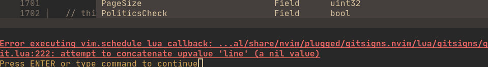 gitsigns/git.lua:222: attempt to concatenate upvalue 'line' (a nil value) · Issue #71 ...