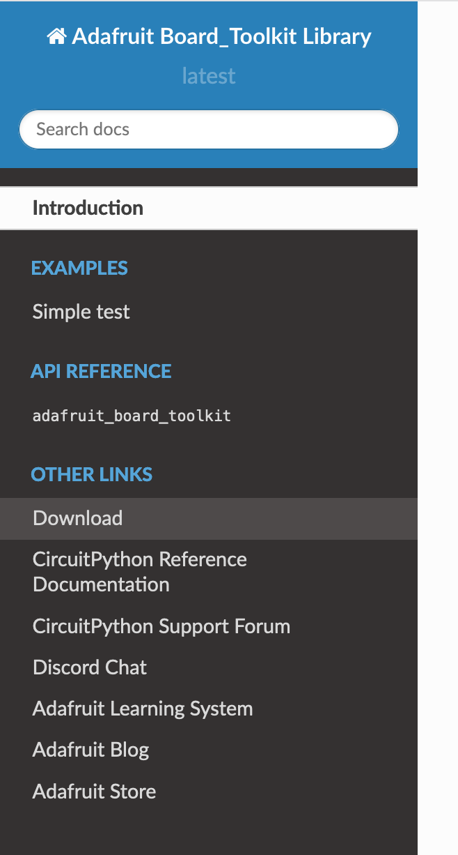 Docs sidebar download link is broken · Issue #6 · adafruit/Adafruit_Board_Toolkit · GitHub