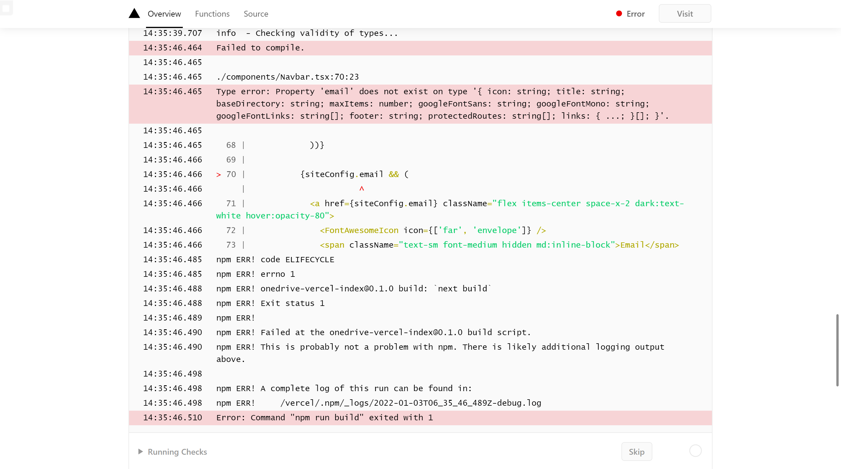 删除 "email" 字段后部署时报错 · Issue #223 · spencerwooo/onedrive-vercel-index · GitHub