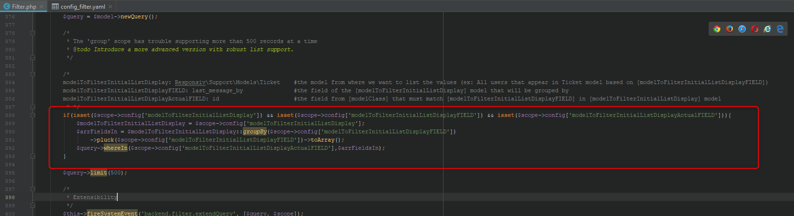 Filter type "group" does not work when 500+ options are available ...