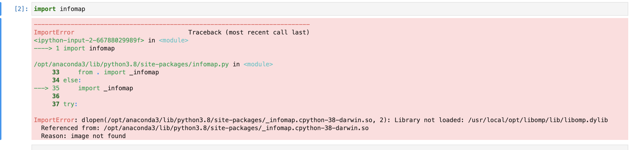 ImportError, library not loaded · Issue #264 · mapequation/infomap · GitHub