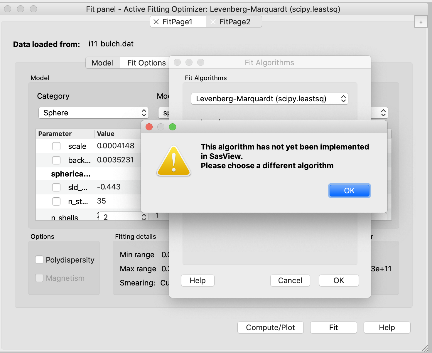 Unable to select LM (scipy:leastsq) optimizer despite it is default optimizer · Issue #2036 ...