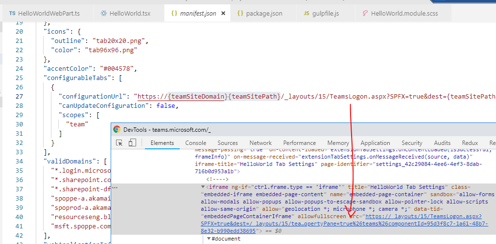 Incorrect placeholder interpretation in manifest.json for Teams tab app · Issue #3063 ...