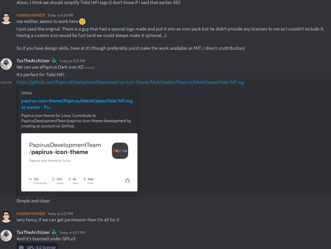 Use the papirus icon as default · Issue #271 · Mastermindzh/tidal-hifi · GitHub