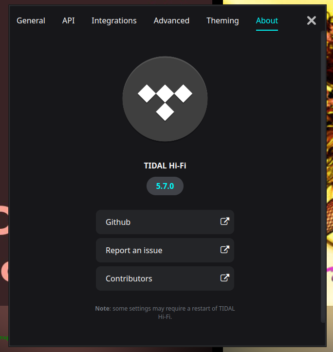 feature - list version number in About · Issue #275 · Mastermindzh/tidal-hifi · GitHub