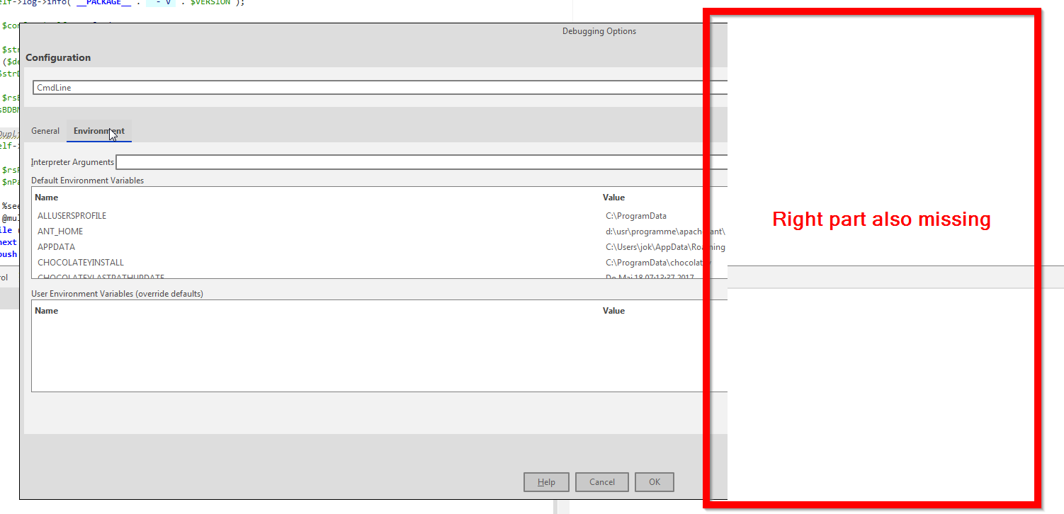 Right Part of debug configuration dialogbox is missing sometimes · Issue #2704 · Komodo ...