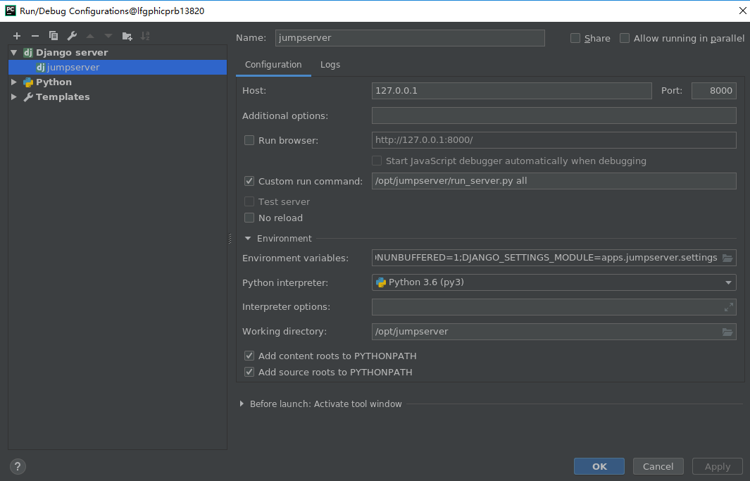 源码无法在pycharm进行debug调试 · Issue #2299 · jumpserver/jumpserver · GitHub