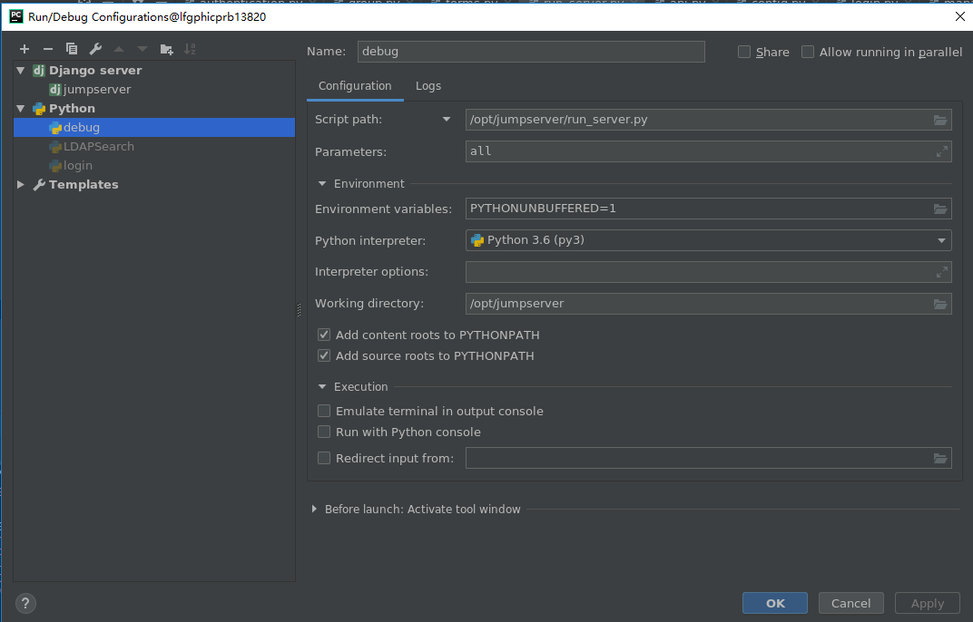 源码无法在pycharm进行debug调试 · Issue #2299 · jumpserver/jumpserver · GitHub