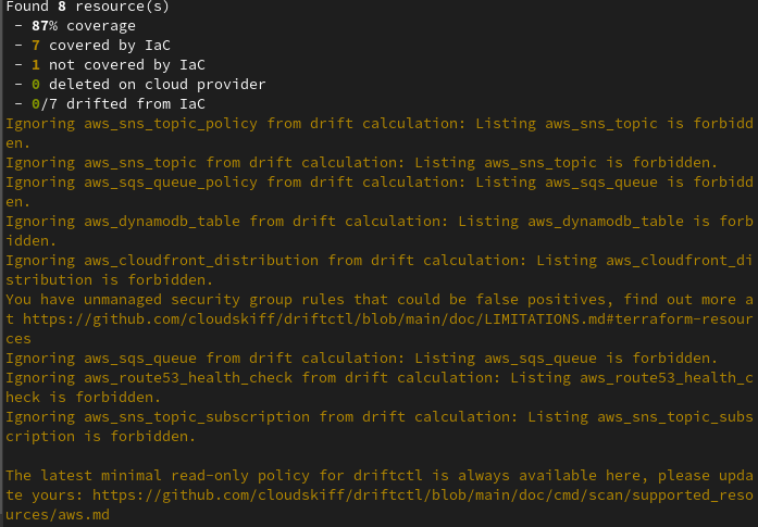 Point To The Always Up To Date Policy For Driftctl When An Access